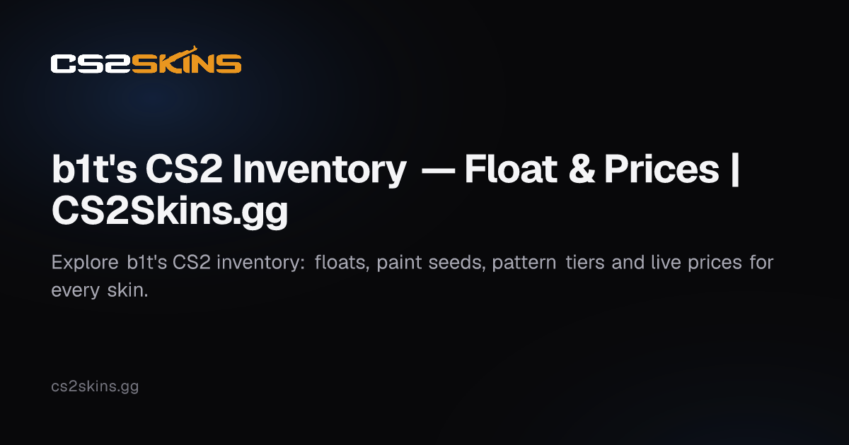 b1t's CS2 Inventory — Float & Prices | CS2Skins.gg